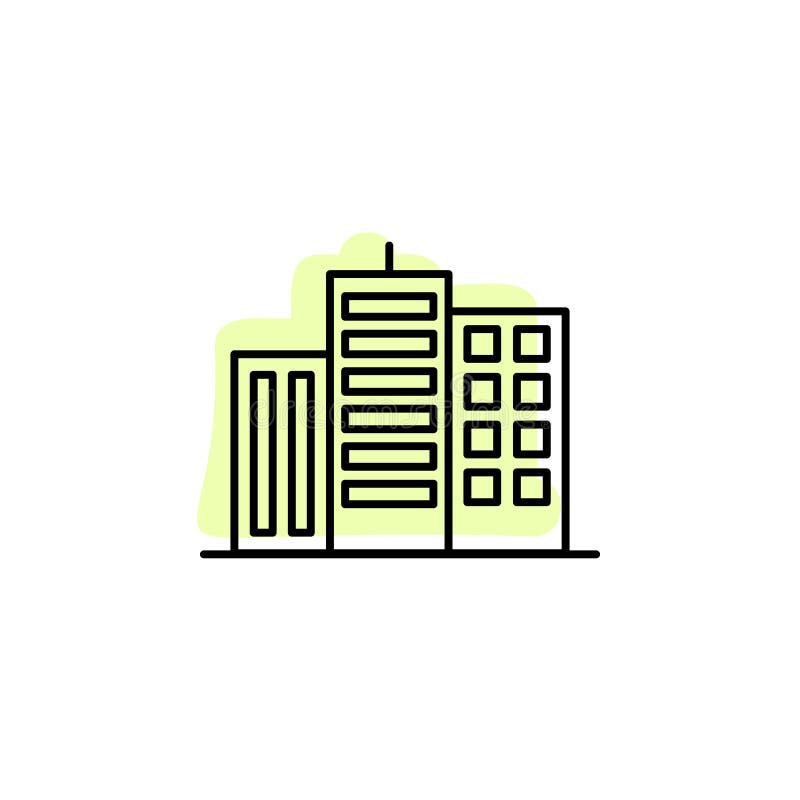 Building with Color Shadow Vector Icon in Building Set Stock Vector ...