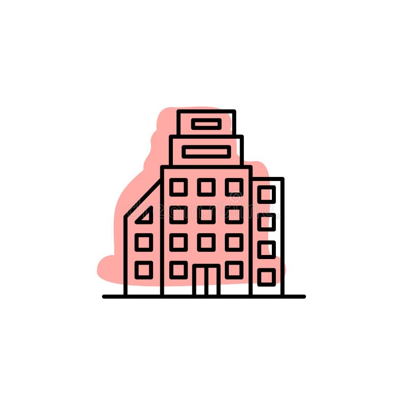 Building with Color Shadow Vector Icon in Building Set Stock Vector ...