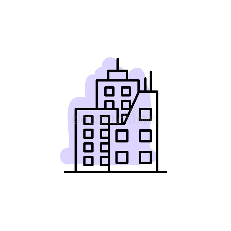 Building with Color Shadow Vector Icon in Building Set Stock Vector ...