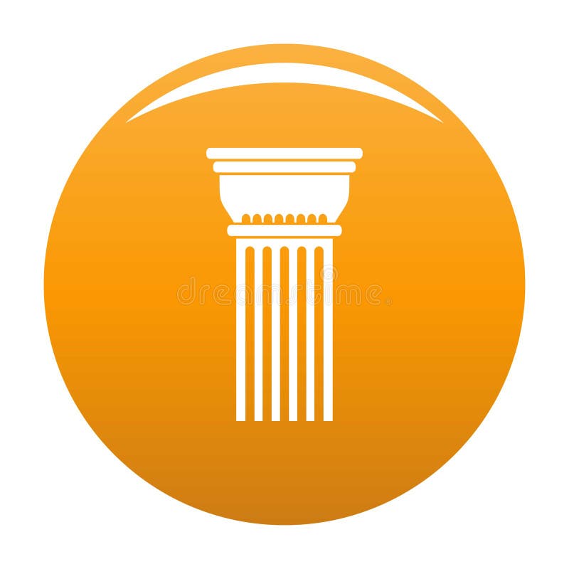 Building Column Icon Vector Orange Stock Vector - Illustration of ...