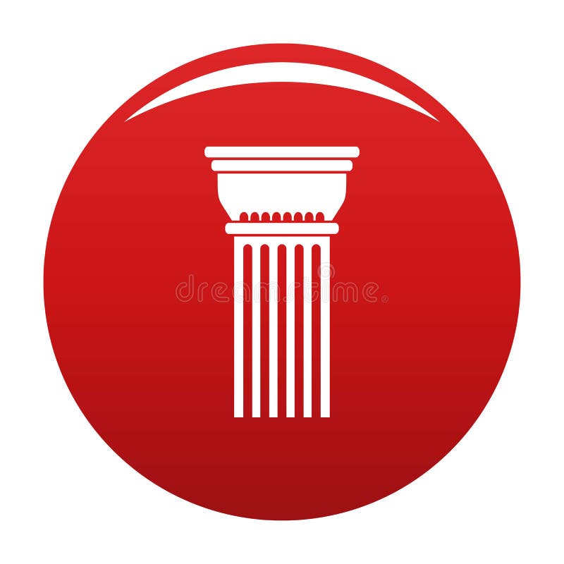 Building Column Icon Vector Red Stock Vector - Illustration of logo ...