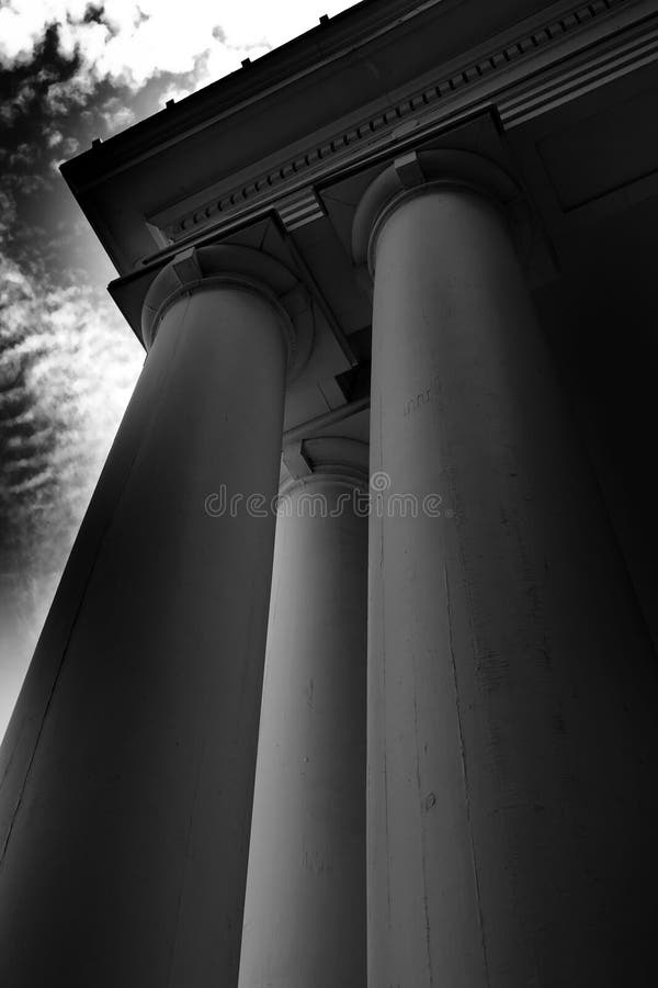 Building Columns Architecture Design with Blue Sky Stock Image - Image ...