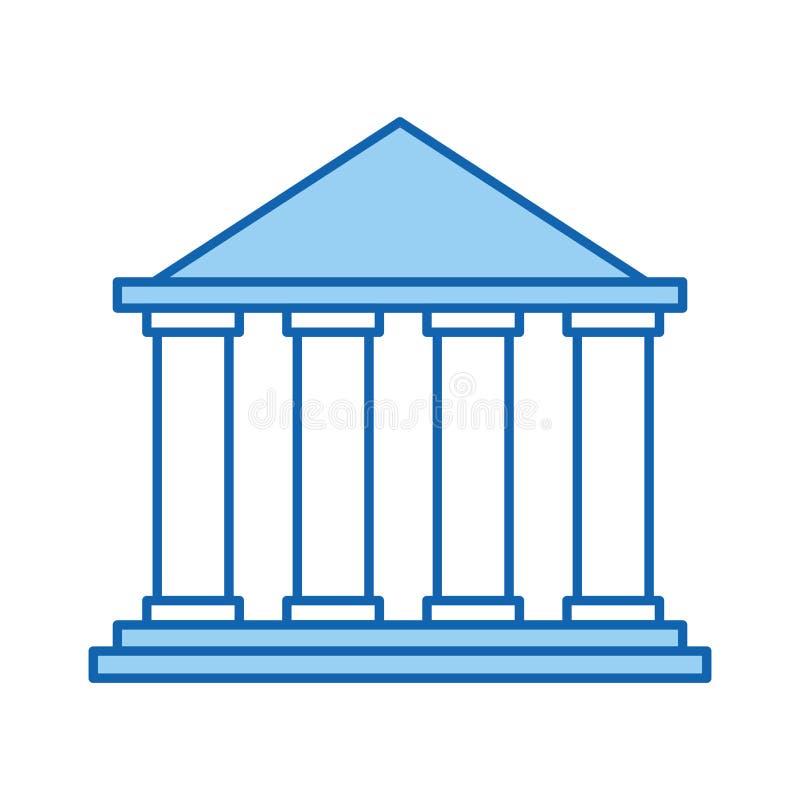 Building with columns icon stock vector. Illustration of building ...