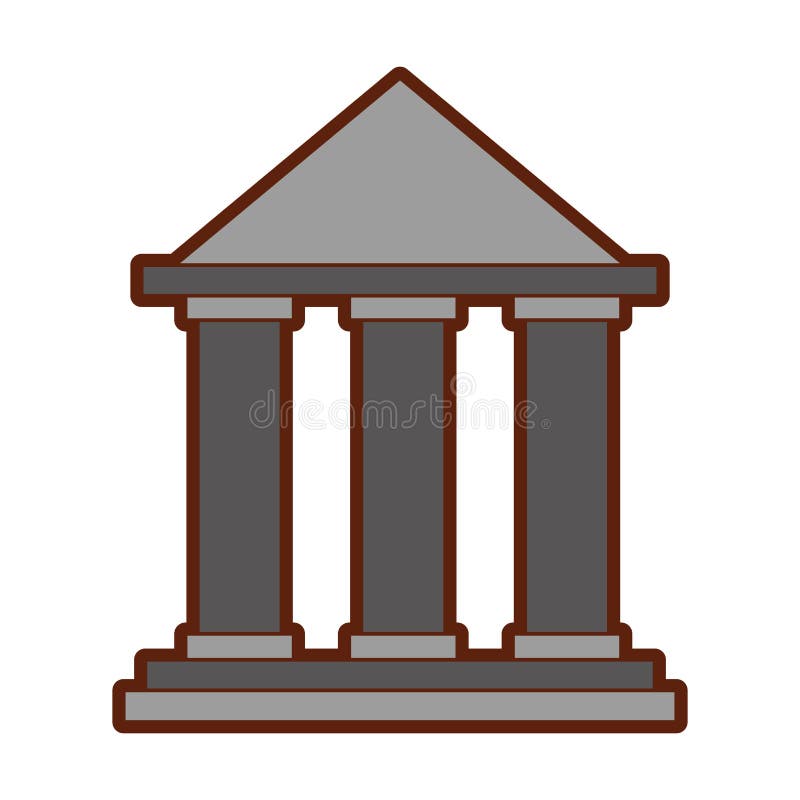 Building with columns icon stock vector. Illustration of button - 93816635