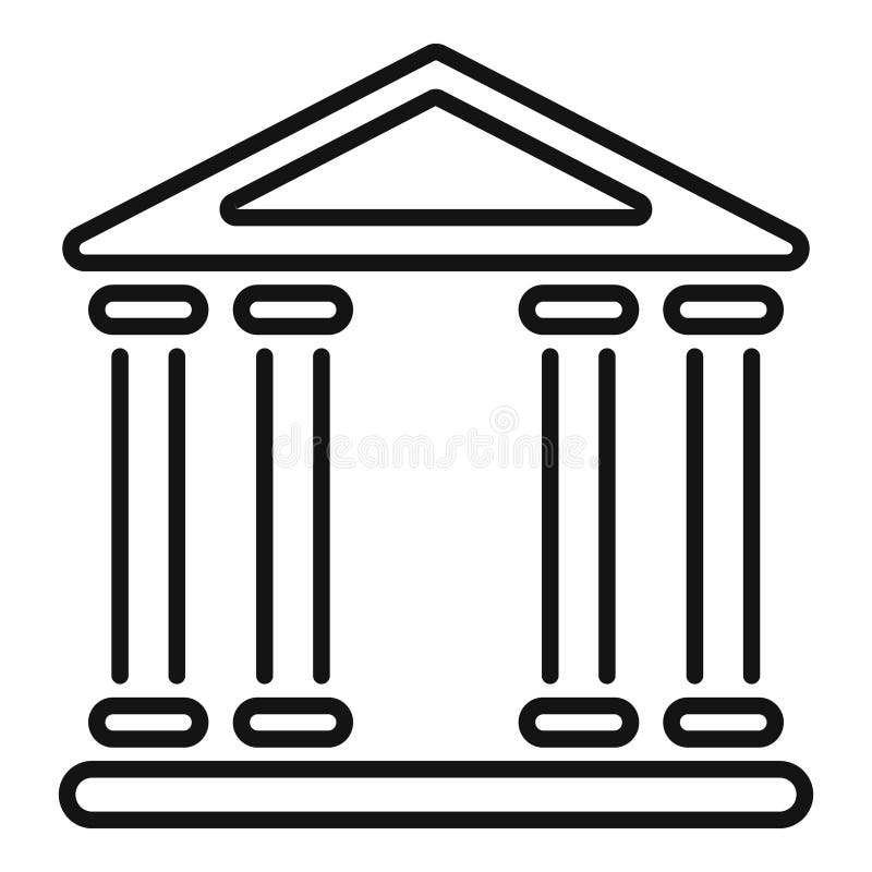 Building with Columns Representing a Courthouse Symbol Stock ...