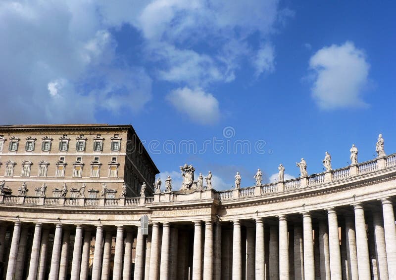 Building with Columns and Statues in Vatican Stock Photo - Image of ...