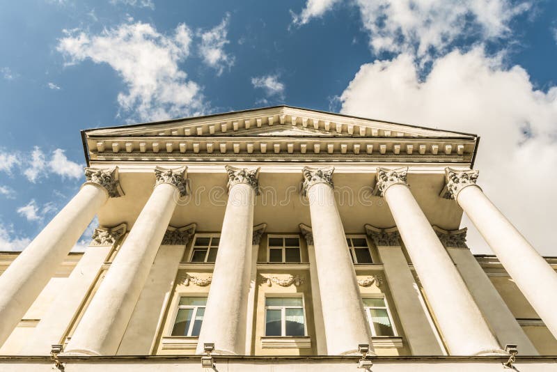 Building with Columns, Urban Architecture of Colonial Style Stock Image ...