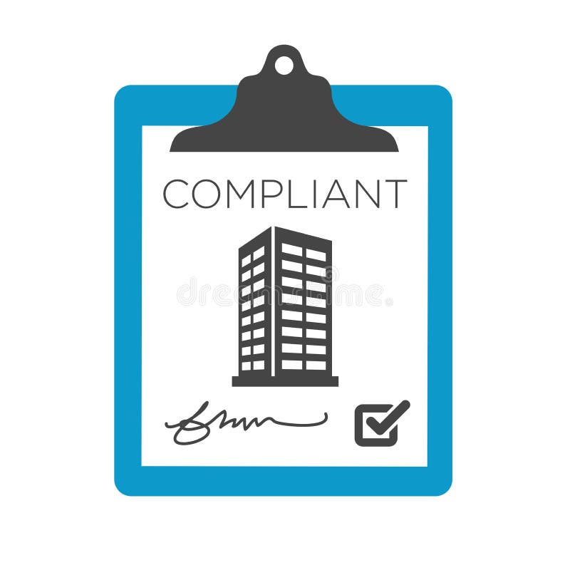 In Compliance - Icon Set that Shows a Company Passed Inspection Stock ...