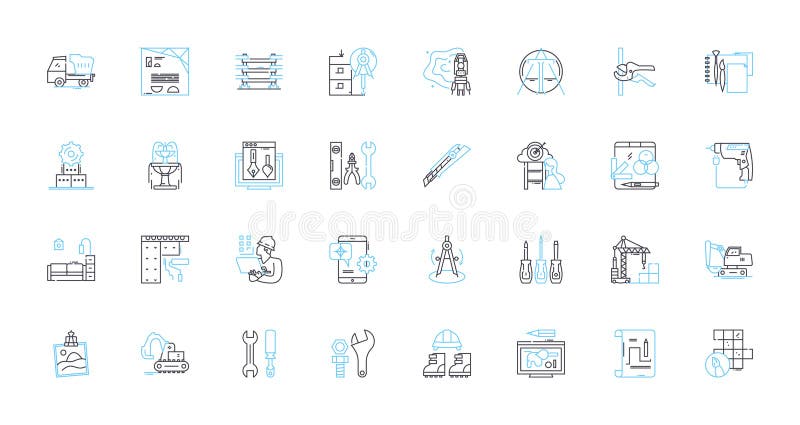 Building Compnts Linear Icons Set. Roofing, Flooring, Insulation ... Building Compnts Linear Icons Set. Roofing, Flooring, Insulation ...