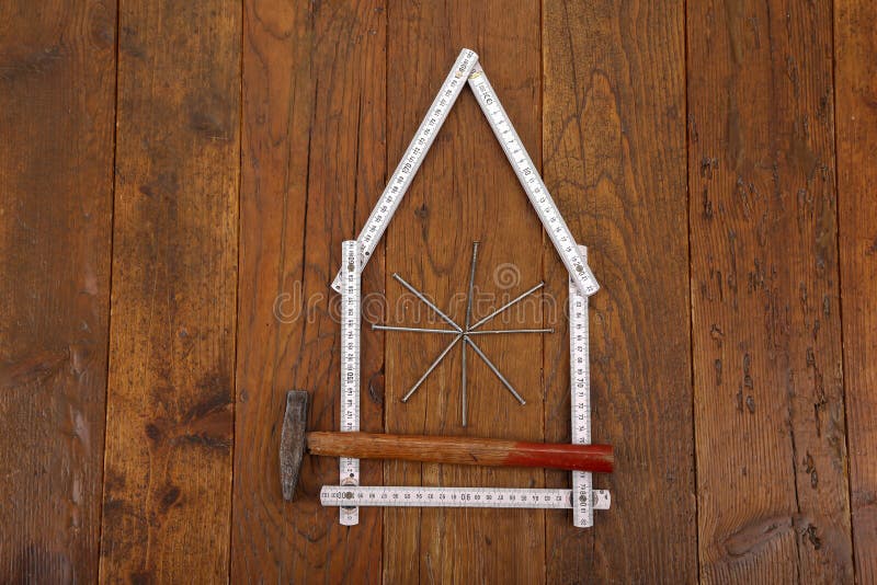 Building. Compositions with a Wooden Construction Meter Stock Photo ...