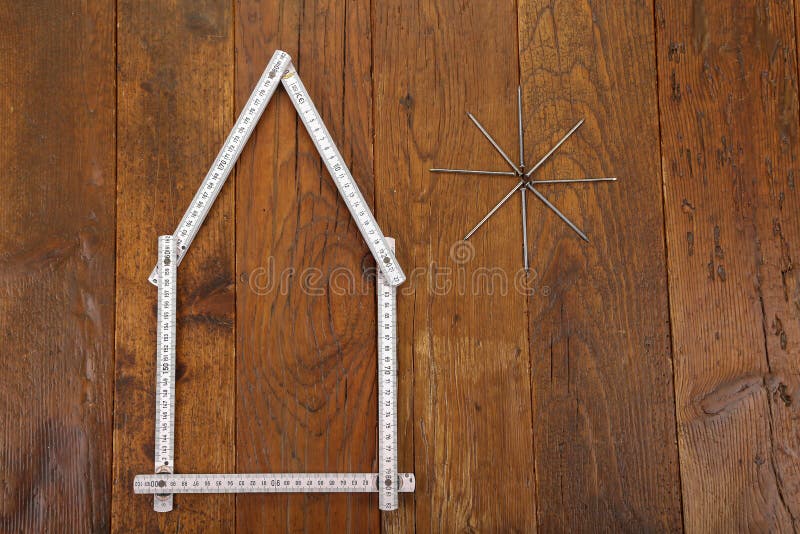 Building. Compositions with a Wooden Construction Meter Stock Image ...