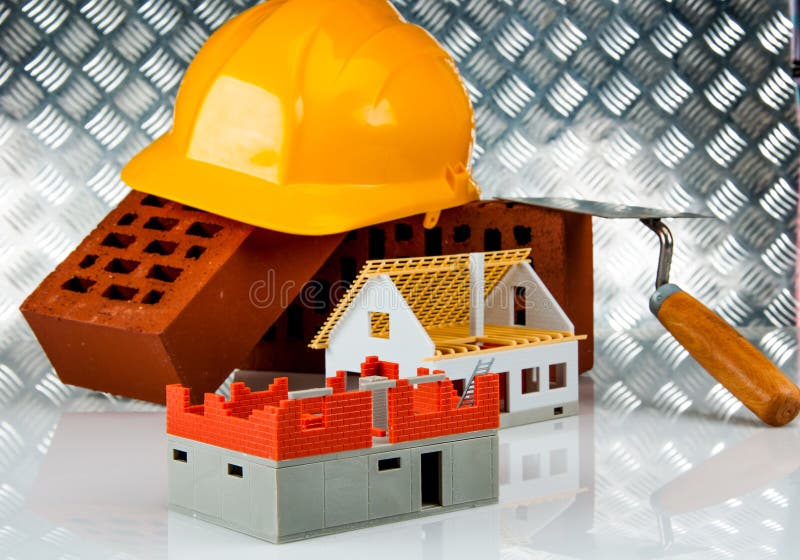 Building concept stock image. Image of helmet, home, brick - 36035103