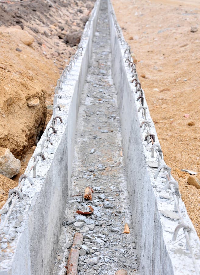Dry concrete channel stock image. Image of field, dirt - 107606631