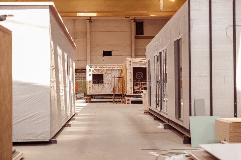 Prefabricated Container Houses in Building Under Construction Stock ...