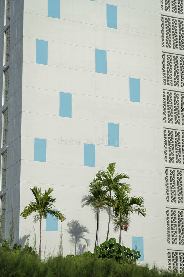 Building with Concrete Panel and Masonry Screen Wall at Miami, Florida ...
