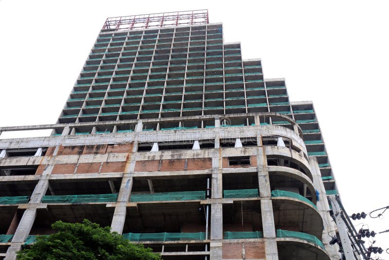 Building Concrete Site Construction with Under View Stock Photo - Image ...