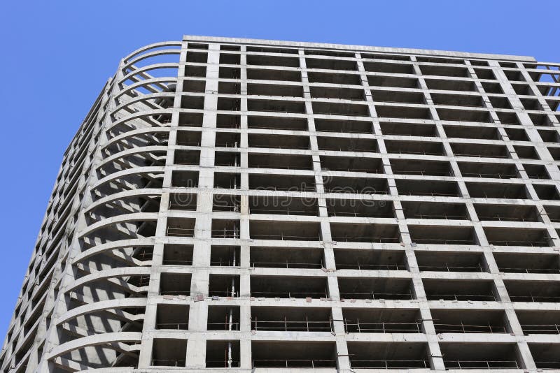 Building Concrete Structure Stock Image - Image of work, structure ...