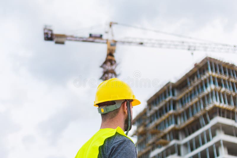 Building Construciton Worker Enginneer Stock Photo - Image of house ...