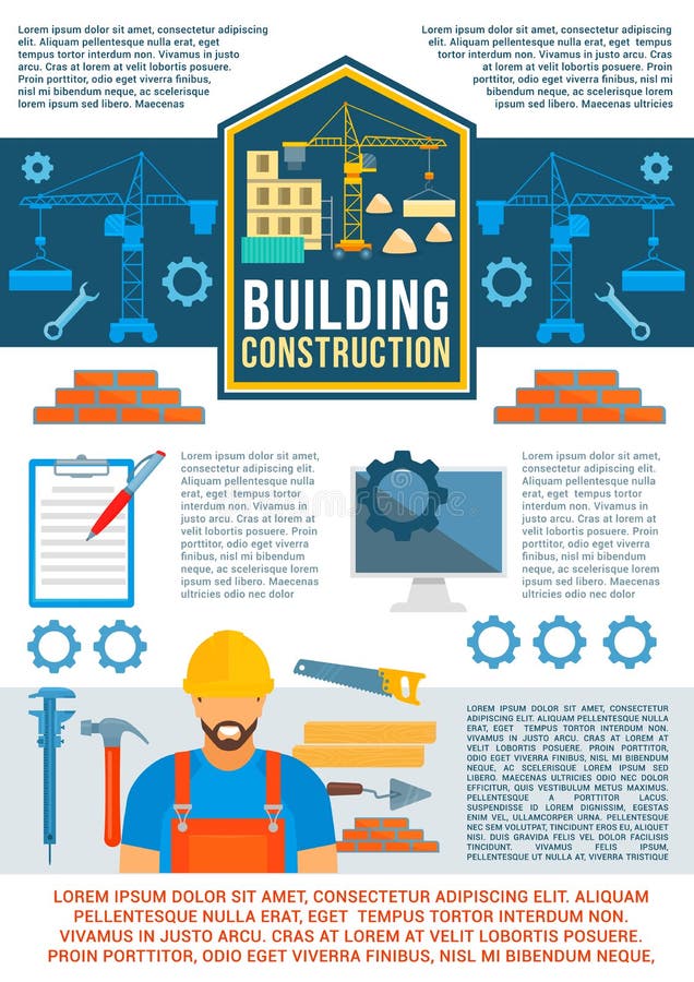 Building and Construction Banner Design Stock Vector - Illustration of ...