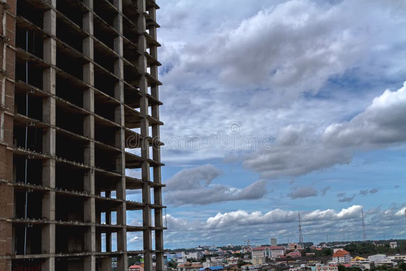 Building Construction with Blue Sky Stock Photo - Image of build ...