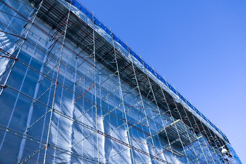 Construction in blue color stock image. Image of sweden - 185380097