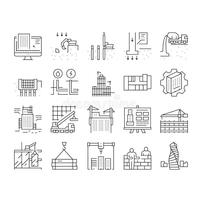 Roofing Construction Icons Stock Illustrations – 588 Roofing ...