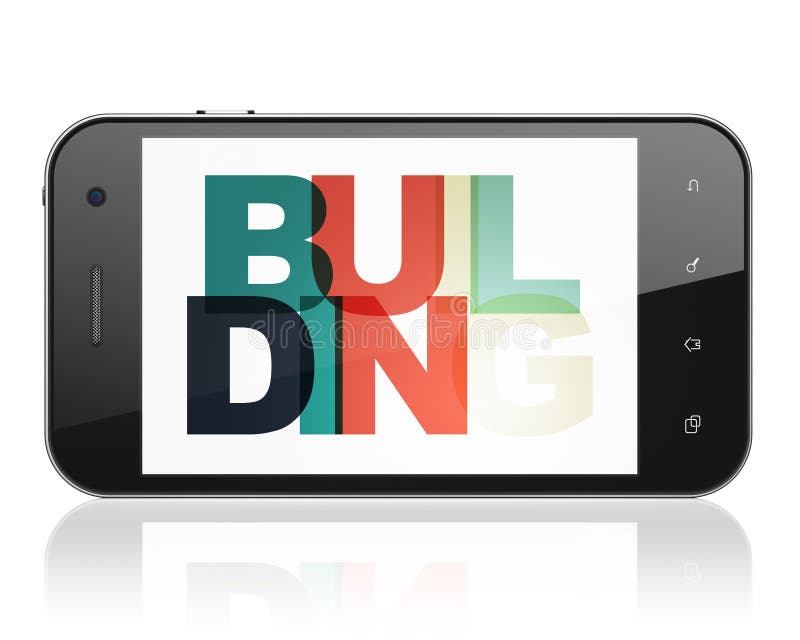 Building Construction Concept: Smartphone with Building on Display ...