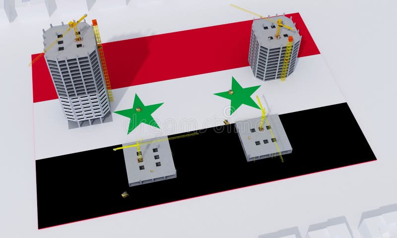 Building Construction Concept in Syria Stock Illustration ...