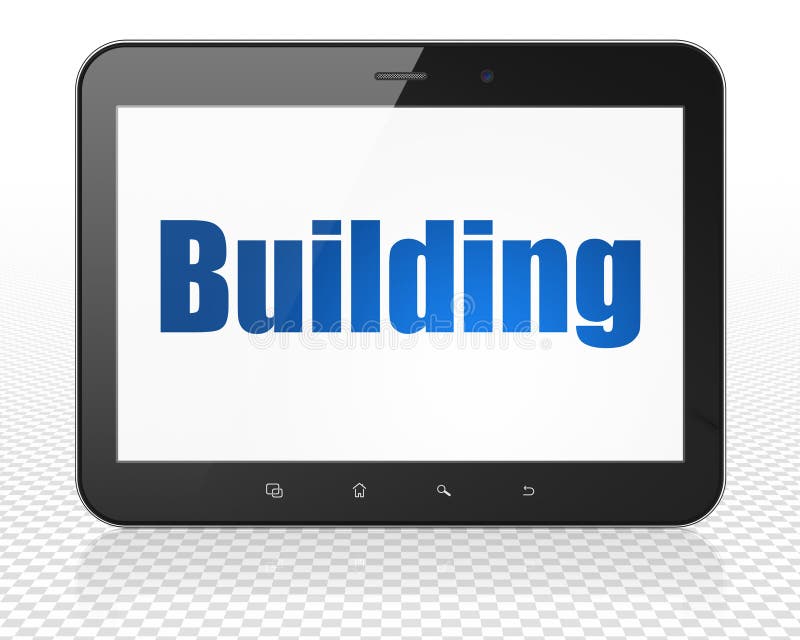 Building Construction Concept: Tablet Pc Computer with Building on ...