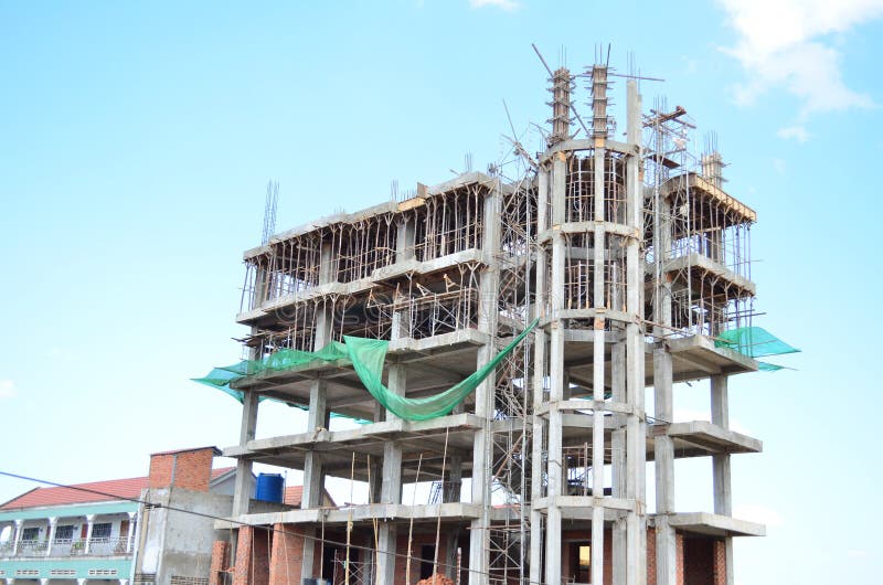 Building construction. stock image. Image of skies, floating - 105449785