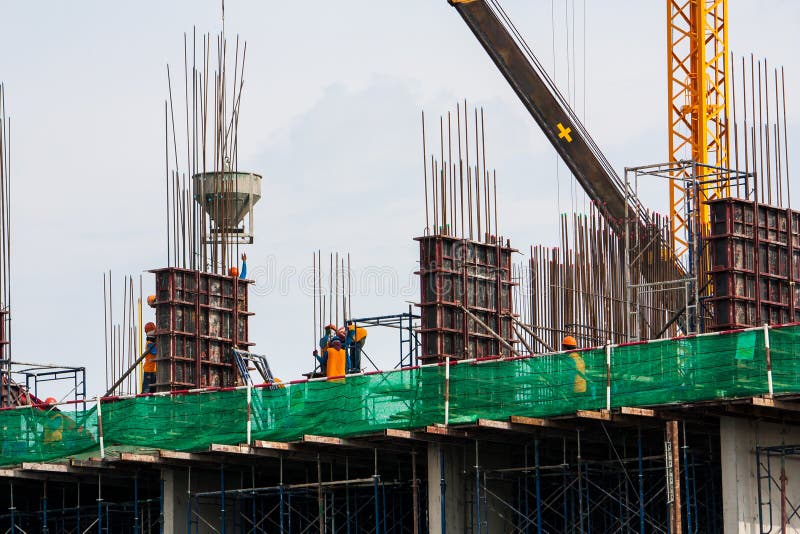 Building Construction with Crain on Site Stock Photo - Image of crane ...