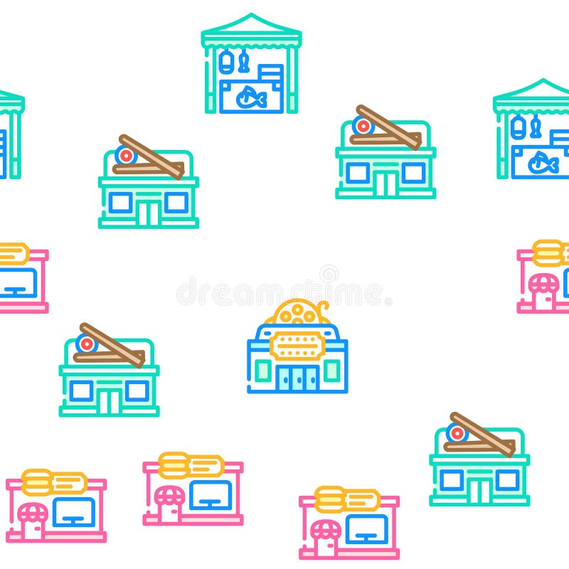 Building Construction Exterior Icons Set Vector Stock Illustration ...