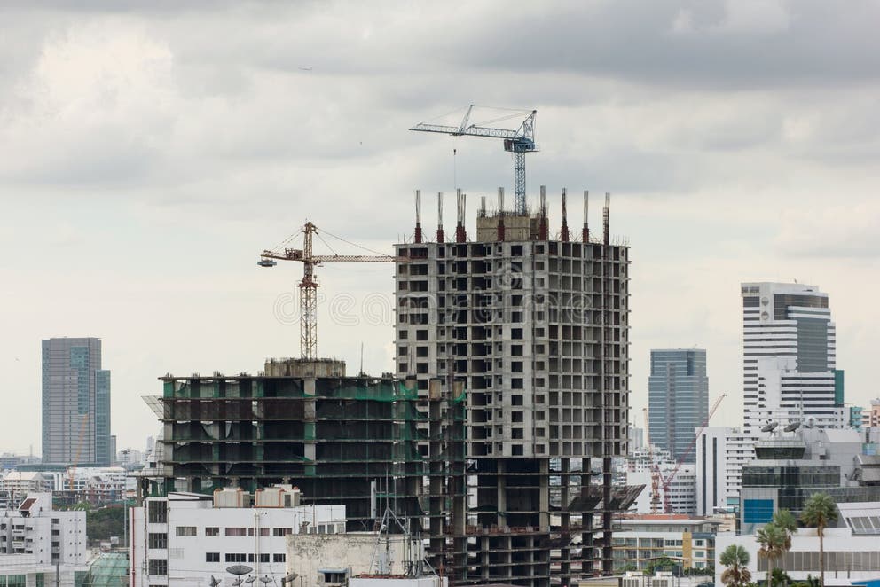Building Construction in a Heavily Congested Urban Area Stock Image ...