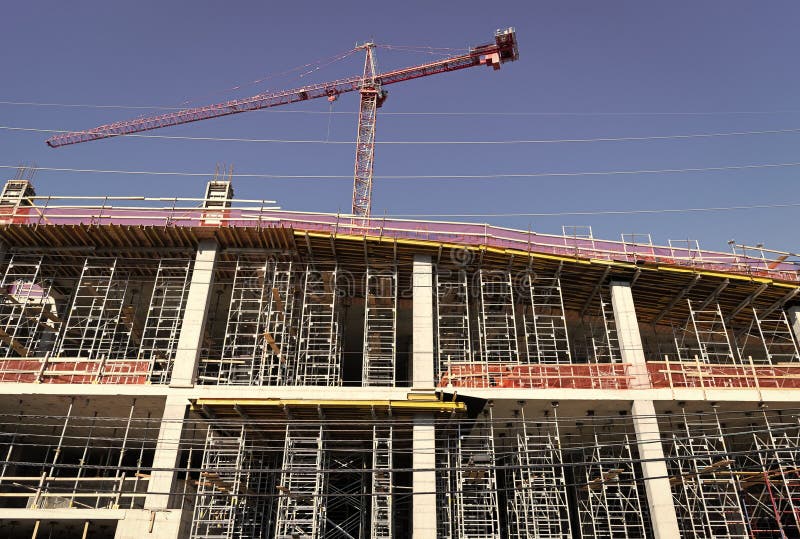 Building and Construction. Hoisting Crane. Construction at Building ...
