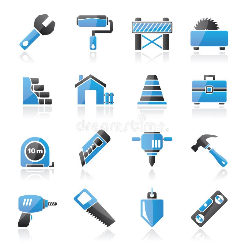 Building and Construction Icons Stock Vector - Illustration of house ...