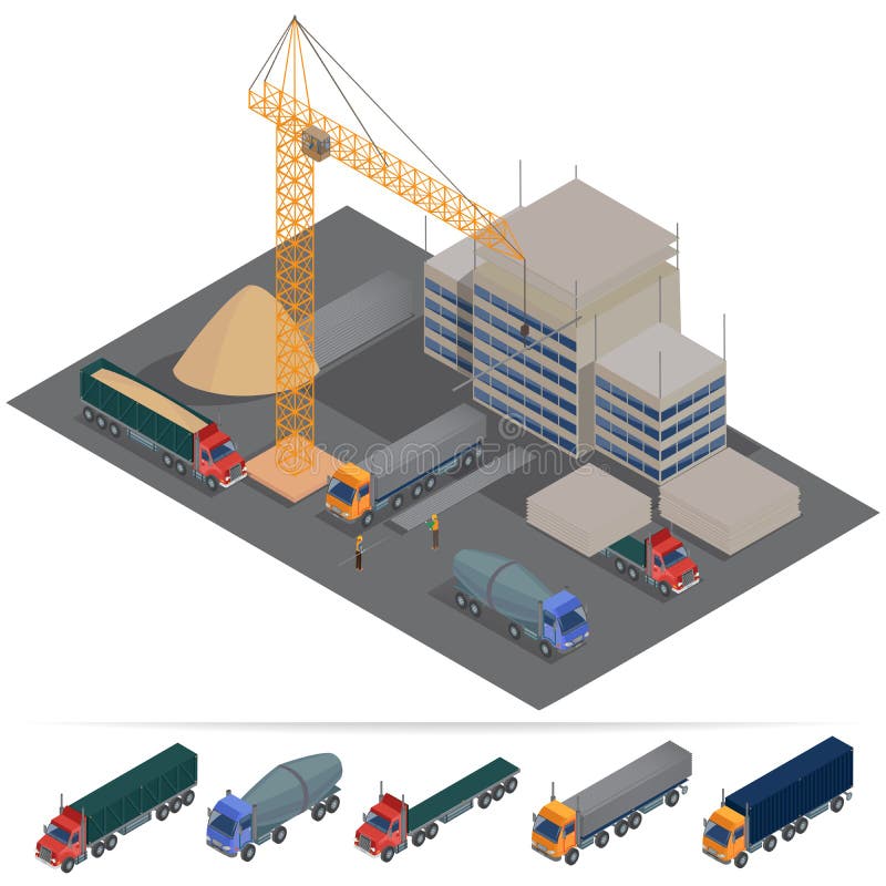 Building Construction Industry. Industrial Transportation Stock Vector ...