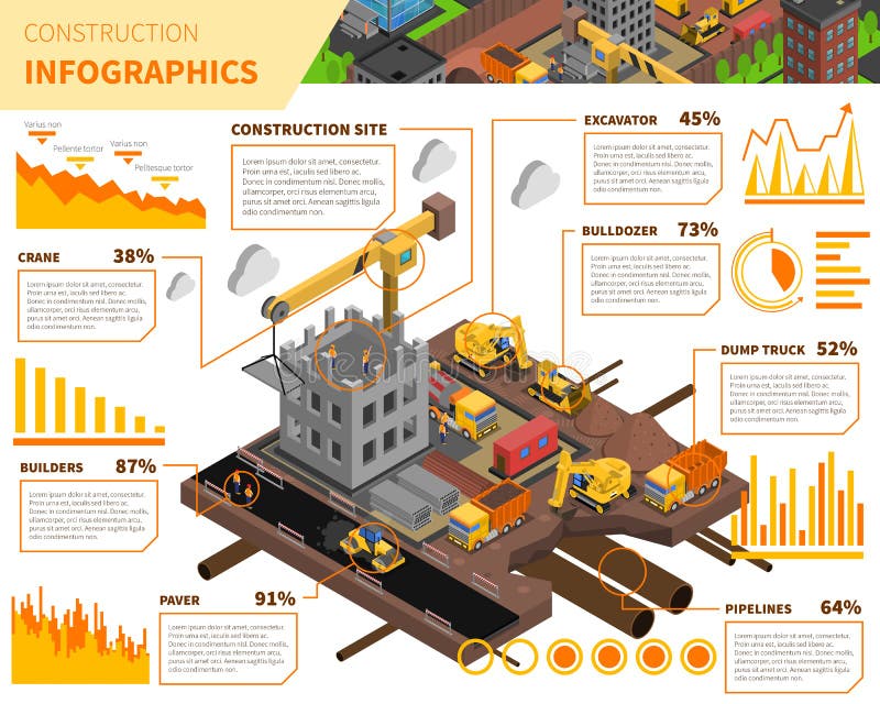 Building Construction Isometric Infographics Stock Vector ...