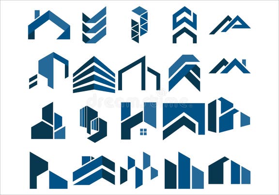 Building and Construction Logos Element Set Stock Vector - Illustration ...