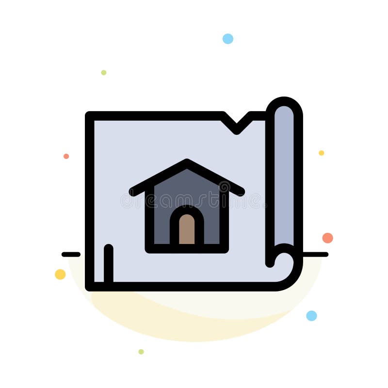Building, Construction, Map, House Abstract Flat Color Icon Template ...