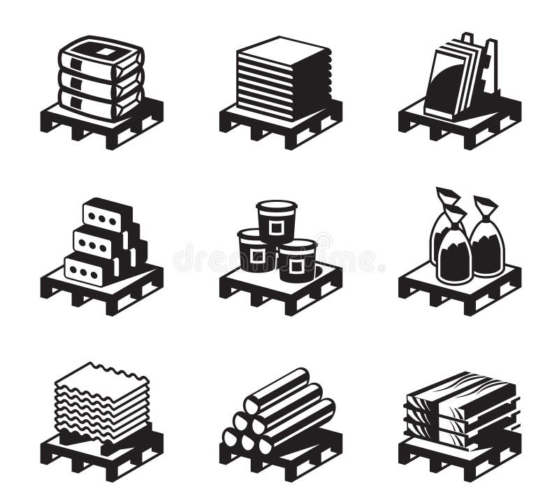 Cargo terminals icon set stock vector. Illustration of international ...