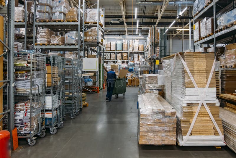 Building And Construction Materials In A Warehouse Stock Photo - Image ...