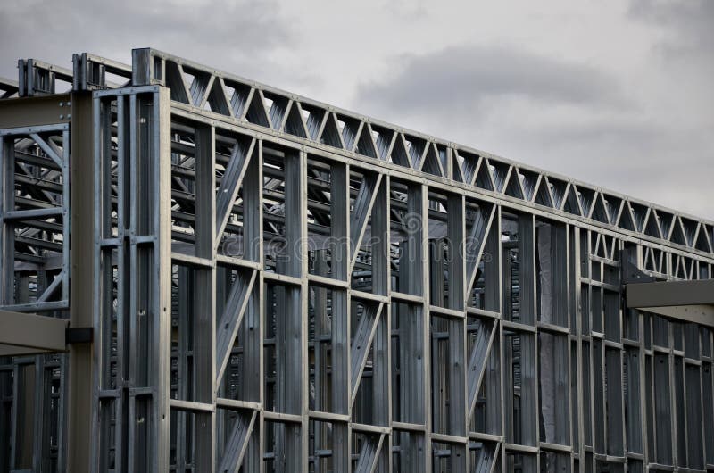 Building Construction from Metal Trusses. Lattice Structure of the ...