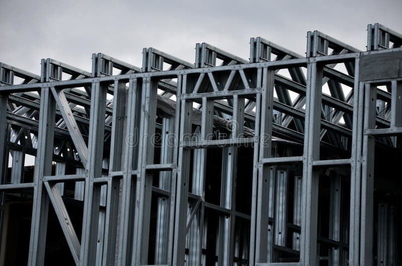 Building Construction from Metal Trusses. Lattice Structure of the ...