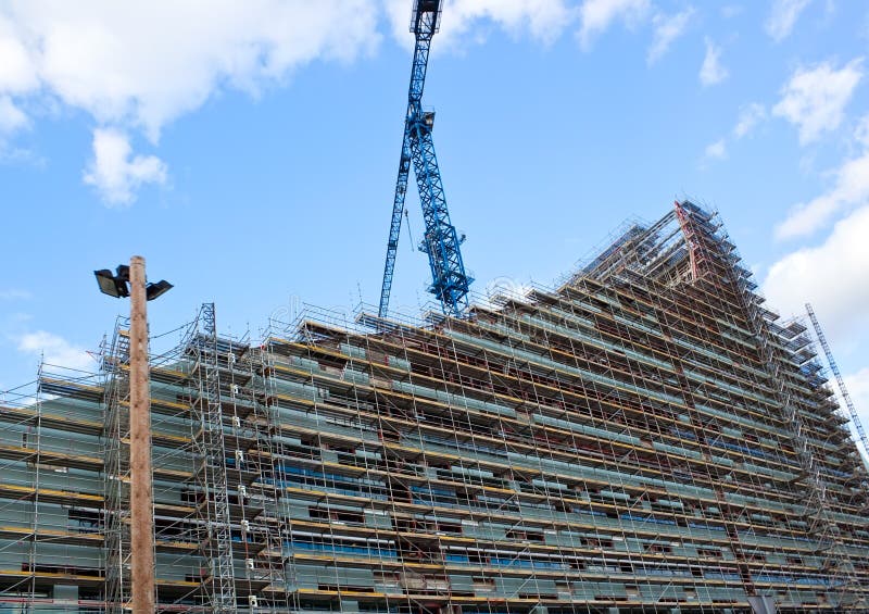 Building in Construction Mode Stock Image - Image of metal, cement ...