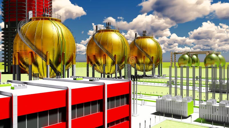 Building Construction of Nuclear Plant 3d Rendering Stock Photo - Image ...