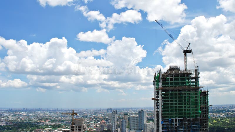 Building Construction Overlooking the City Stock Image - Image of ...