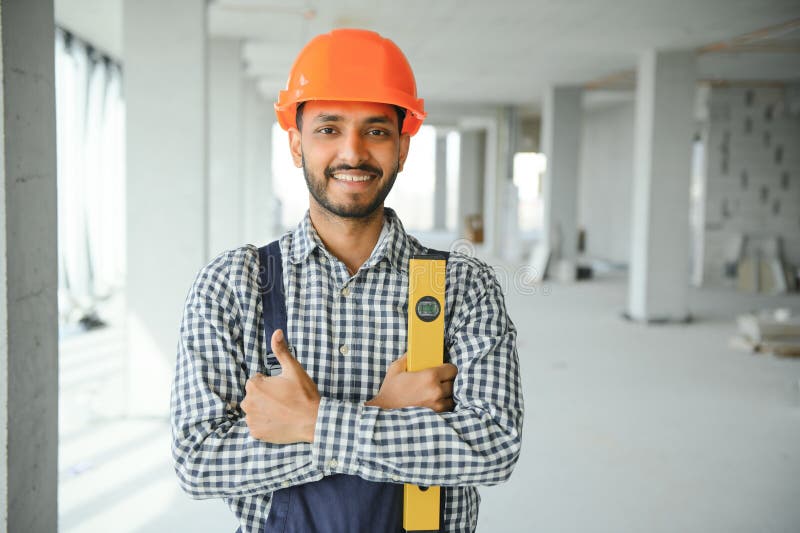 Building, Construction and People Concept. Builder at Construction ...