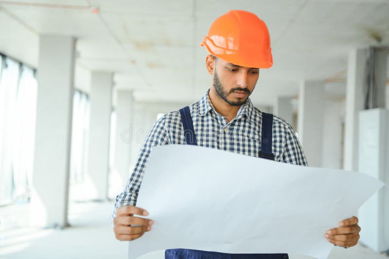 Building, Construction and People Concept. Builder at Construction ...