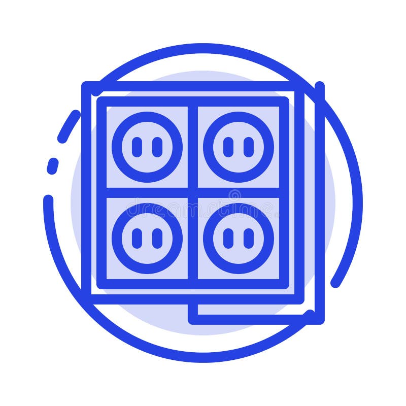 Building, Construction, Plug, Socket, Tool Blue Dotted Line Line Icon ...