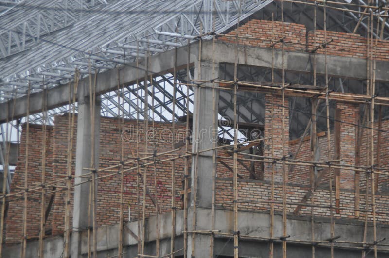 Building Construction in Progress Stock Photo - Image of facade, roof ...